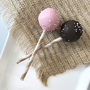 Paper Straws - Kraft Brown - Stripe - 7.75 Inches - 100 Pack Outside the Box Papers Brand