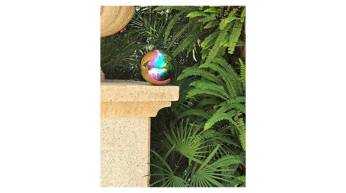 Rainbow Gazing Globe: Durable Stainless Steel Garden Mirror Ball