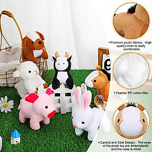 6 Pieces Mini Plush Furry Farm Animal Toys Soft Plush Horse Pig Cattle Rabbit Dog Sheep Doll Stuffed Plush Farm Animals for Christmas Stocking Stuffers Birthday Party Decoration Supplies (Animals)