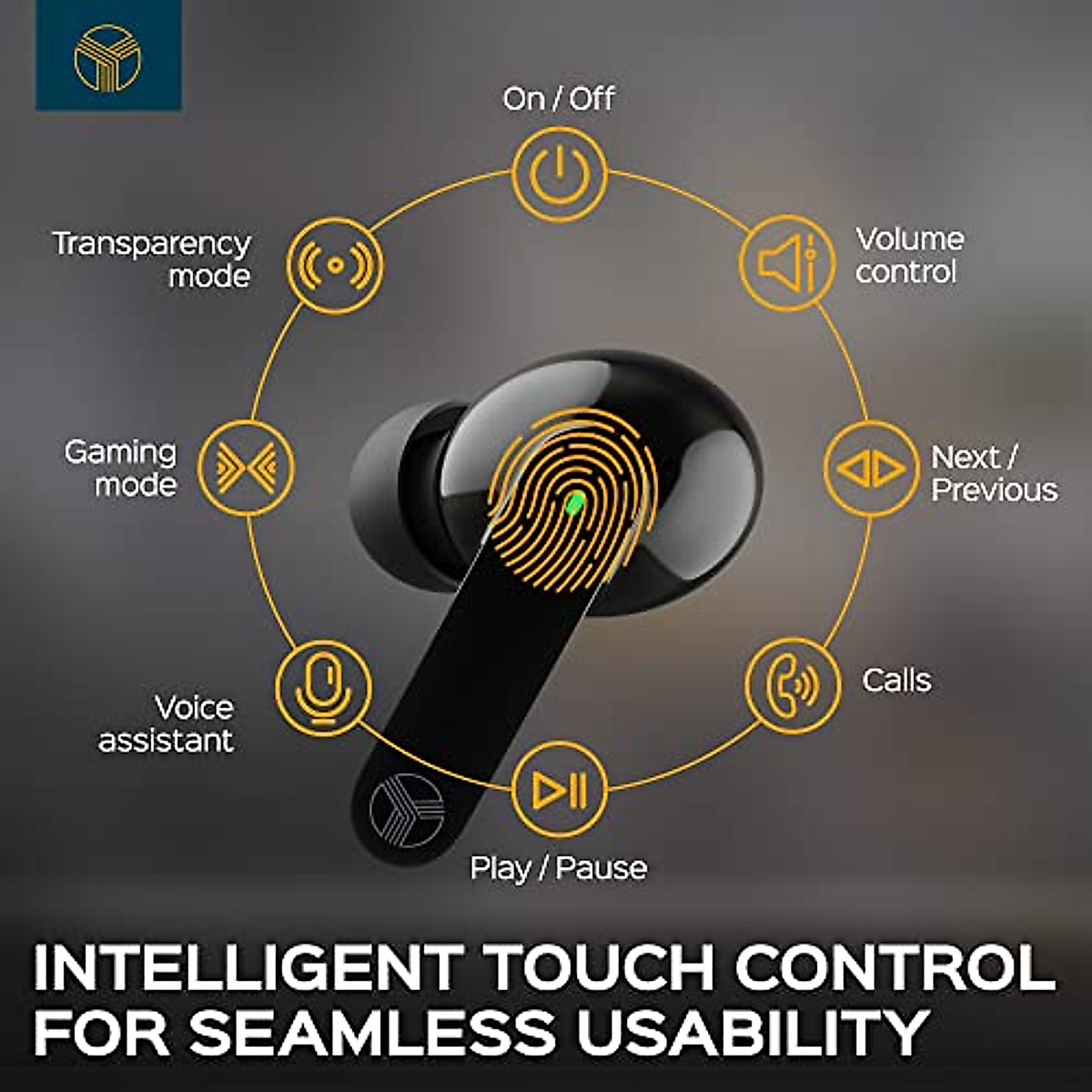 TREBLAB X1 - True Wireless Earbuds, IPX4 Waterproof Bluetooth Earbuds with Touch Control, Voice Assistant, Transparency Mode,Gaming Mode, Up to 24 Hour Playtime, Includes Charging Case, Black(Renewed)