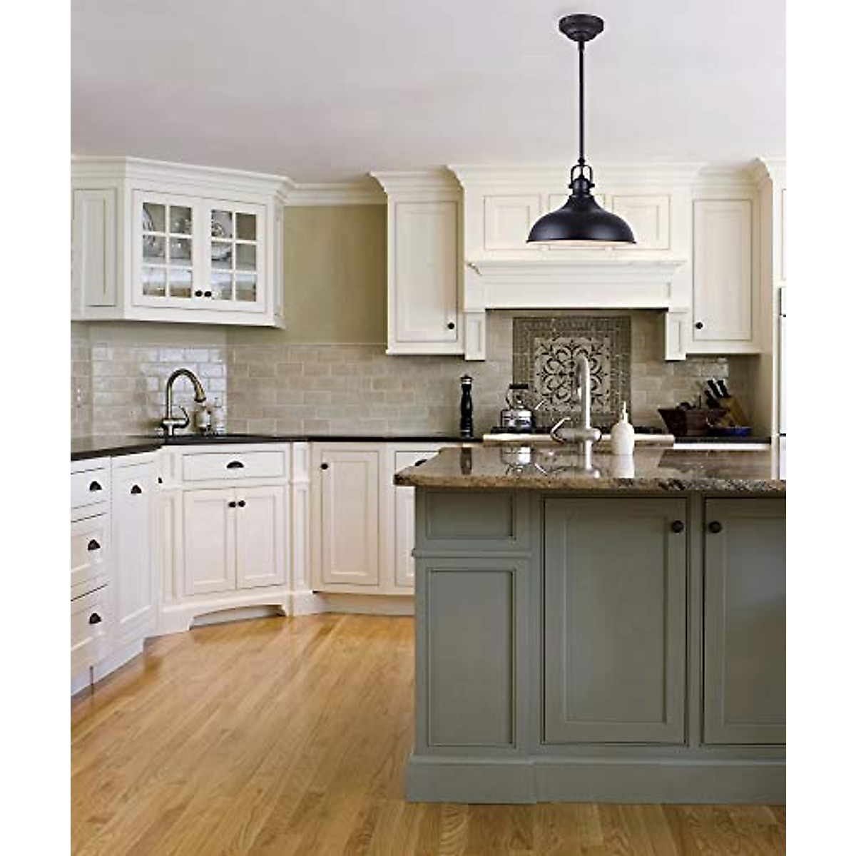 CANARM LPL103A01BK Sussex Integrated LED 1 Light Pendant with Metal Shade, Black