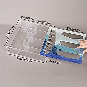 Plastic Bag Organizer Kitchen Acrylic 4 Slots Storage Bag Holder Baggie Organizers for Drawer Counter Pantry, Green Mountain