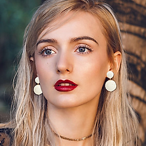 Statement Raffia Earrings for Women Ball Geometric Lantern Ratten Drop Earrings Palm Bohemian Dangle Earrings Summer Tropical Beach Jewelry