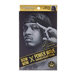 KISS RED Premium Bow Wow X Power Wave Crushed Velvet Durag (Black)