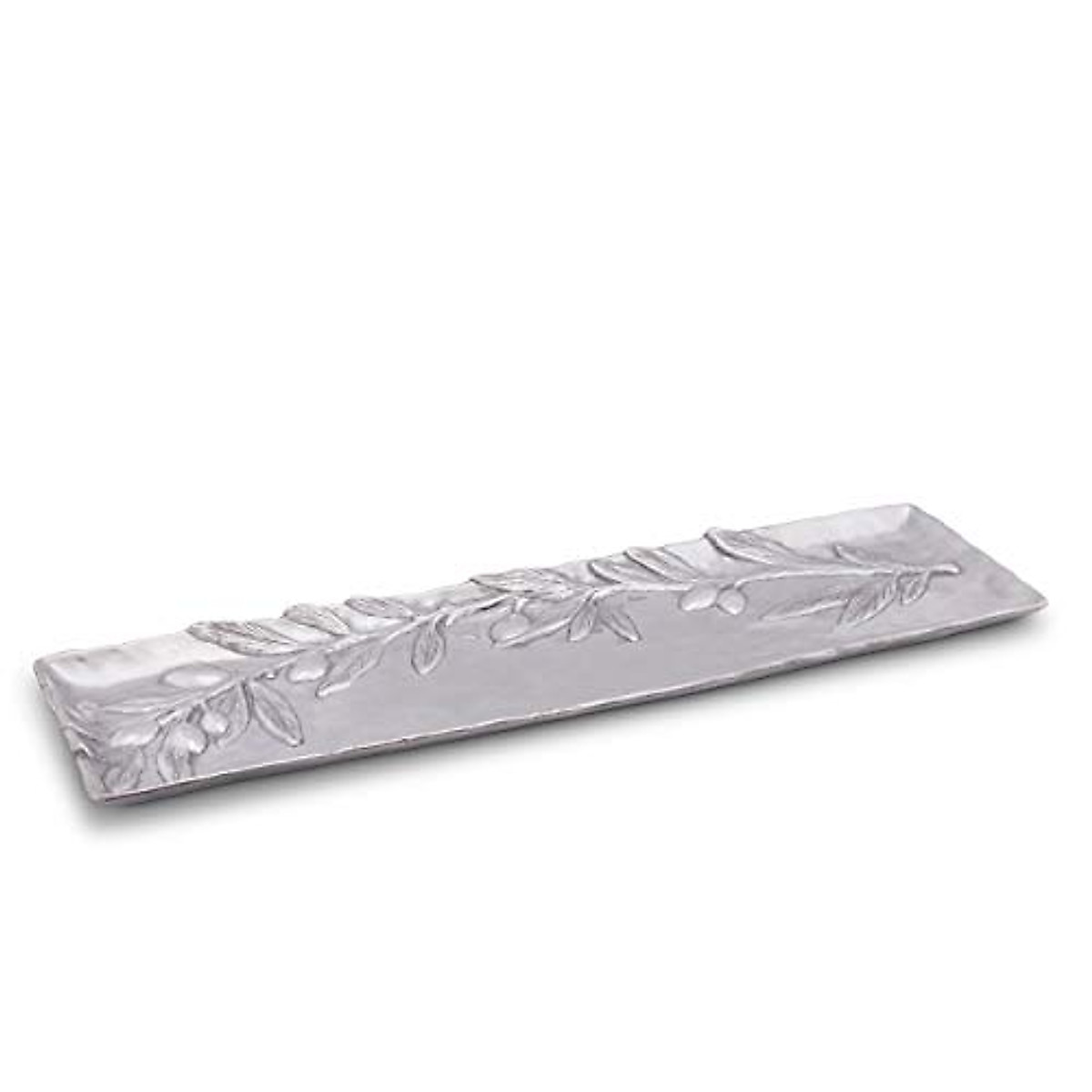 Arthur Court Olive Pattern Sand-Cast Aluminum Oblong Serving Tray / Platter 19 inch x 5.5 inch