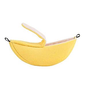 UEETEK Harmster Hammock,Banana Hamster Bed House Small Animal Warm Bed House Cage Nest Hamster Accessories