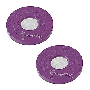 Wine Tapa Drinking Glass Covers - Use as Cover for Coffee Mugs, Soda Can and Drinking Glass, Set of 2 No Spill Drink Covers (Lavender)
