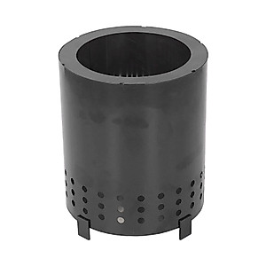 Wood Burning Firepit, Iron Compact Smokeless Tabletop Fire Pit Efficient Heating for Courtyard (Black)