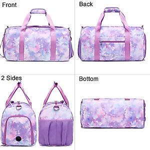 Dance Bag for Girls Princess Sports Duffle Bag for Girls Overnight Travel Duffel for Girls Ballet Bag with Shoes Compartment Water Resistant