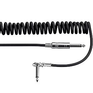 Perfektion 20' Metal Ends Coil 1/4" Instrument Guitar Cable (20 Feet)