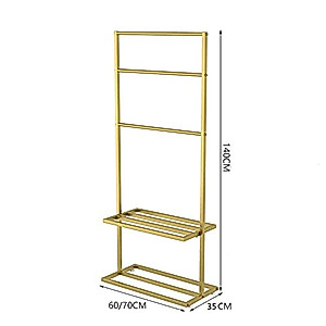 Bevis David Freestanding Towel Racks for Bathroom Floor Modern 3 Tier Hotel Bathroom Metal Towel Rack Drying Rack Outdoor Pool Towel Rack with Storage Rack Laundry Drying Rack for Quilt/Blanket