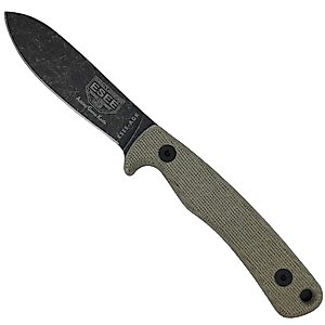 ESEE Knives Ashley Game Hunting Skinning Knife w/Sheath, Made in USA (Micarta)