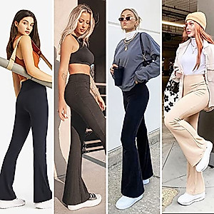 MOREFEEL Women's Black Flare Yoga Pants for Women, High Waisted Buttery Soft Bootcut Leggings