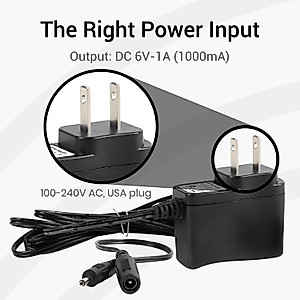 Vive Precision AC Adapter - Power Supply for Blood Pressure Monitor Models - 100-250V BP Compatible - DC 6V BPM Battery Charger - 6 feet Power Source Universal Converter - Extra Long 6 Foot Cord Plug