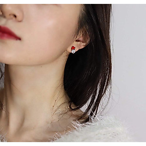 2 Pairs Women's Christmas Earrings, Girls Crystal Gemstone Santa Christmas Hat Earrings Luxury Christmas Reindeer Antlers Xmas Earring Stud Jewelry Gift Sets