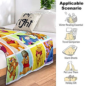 Anime Blanket Flannel Fleece Throw Blankets Super Soft Cozy Warm Plush Bedding for Sofa Living Room Bedroom 50"x40"