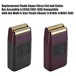 Professional 5 Star Series Finale Shaver Replacement Foil and Cutter Bar Assembly Compatible with wahl Foil Heads 7031-100/7043-100,Fit for #8061 8164 shaver (red 3 pack)