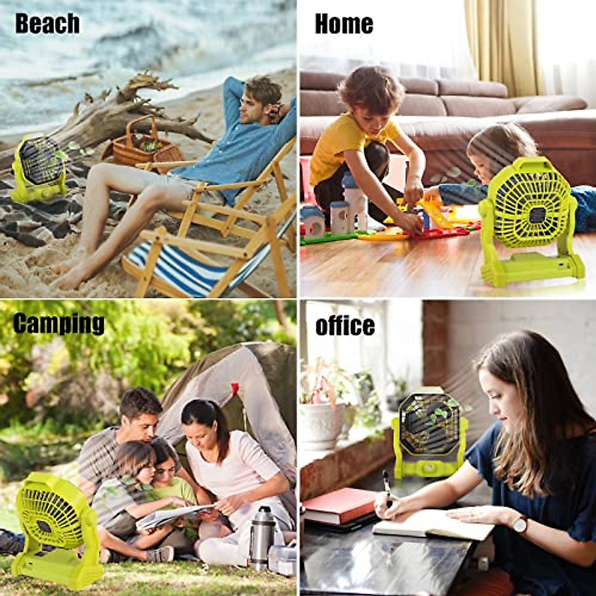 Camping Fan Rechargeable,Portable Battery Operated Fan with Light & Hook,Personal USB Small Desk Tent Fan 270°Head Rotation & Stepless Speed for Camping Accessories, Bedroom, Table, Tent, Travel