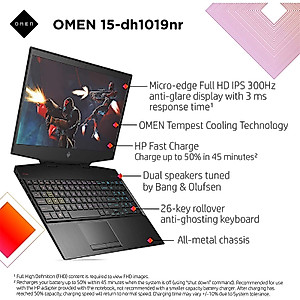 HP OMEN 15.6 Inch 300Hz FHD 1080P Gaming Laptop, Intel Core i7-10750H up to 5.0GHz, RTX 2070 Max-Q 8GB, Backlit KB, 32GB RAM, 1TB PCIE SSD (Boot) + 2TB SSD, Win10 + NexiGo Wireless Mouse Bundle
