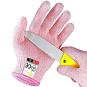 Evridwear Cut Resistant Gloves for Kids 7-9 Years, Level 5 Protection Cutting Gloves Food Grade for Cooking, Whittling, Wood Carving, Gardening and DIY