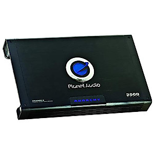 Planet Audio AC2000.2 Anarchy Series Car Audio Amplifier - 2000 High Output, 2 Channel, 2/8 Ohm, High/Low Level Inputs, High/Low Pass Crossover, Full Range, Hook Up To Stereo and Subwoofer,Black
