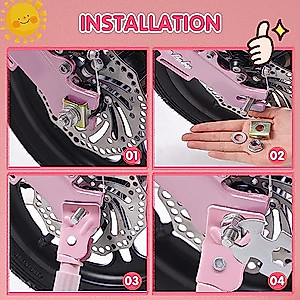 LEICHTEN Kids Bike Kickstand for 18 Inch Wheel Children's Bicycle Single-Side Kick Stand Rear Mount Bikes Support Racks Pink for Girls and Boys Bike