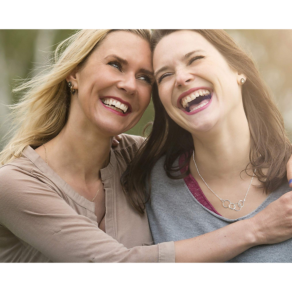 EFYTAL 40th Birthday Gifts Women, Sterling Silver Four Circle Necklace, 40 Year Old Birthday Gifts for Women, 40th Birthday Decorations Woman