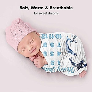 Personalized Whale Baby Blanket,Whale Blanket,Baby Blanket Whale,Baby Whale Security Blanket,Baby Whale Theme,MIlestone Whale Blanket For Kids,Swaddle Blanket Whale,Baby Boy Whale, Baby Blanket Ocean