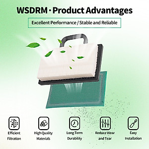 WSDRM 499486 698754 YTH2348 Air Filter with 273638 Pre Filter for BS 18-26 HP Intek V-Twins Engine JD L111 LA120 LA130 LA135 LA140 D140 D130 Z425 X130R X140 X155R YTH2448 YTH2454 Lawn Mower Tractor