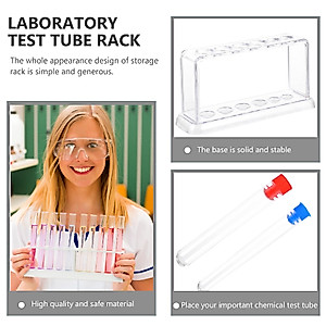 2 Sets Test Tube Rack Toy Containers with Lids Containers for Beads Test Tube Holder Lab Toy Storage Shelves Plastic Container with Lid Plastic Tube Holder Student Glass
