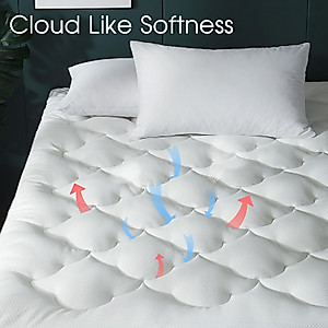 Powdion Mattress Topper King, Soft Plush Cooling Down Alternative Pillow Top Mattress Topper King for Back Pain,Thick Mattress Pad Bed Topper with 8-21" Deep Pocket