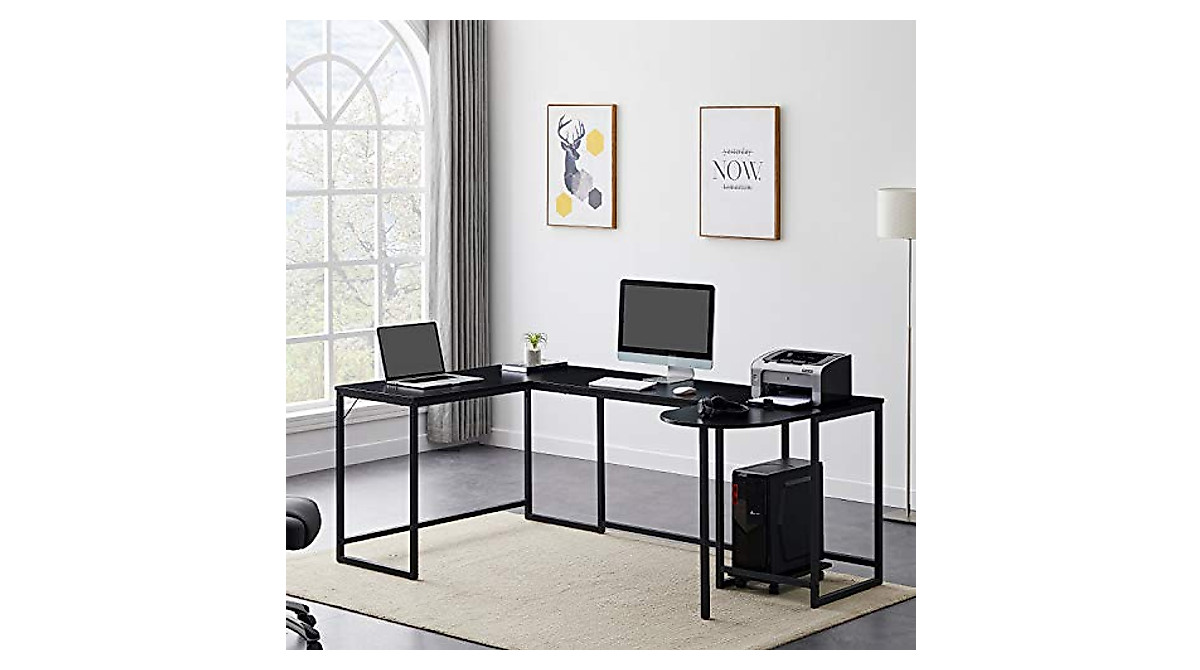 Merax U-Shaped Computer Desk - Spacious, Durable & Industrial Style