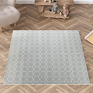 Easy Baby Extra Large and Thick (0.6in) Foam Play Mat for Babies and Toddlers | Nontoxic, Foldable, Washable, and Waterproof Playmat 77” x 70” (Dinosaurs Pattern)