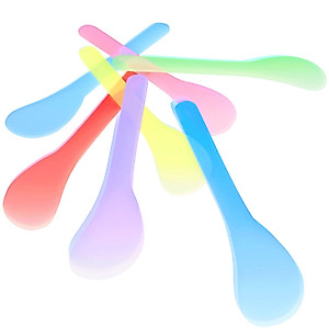 HNXAZG 60 Pcs Cosmetic Spatula Makeup Face Plastic Spoon for Facial Skin Care Spoon Spatulas, 5 Inch Multicolor