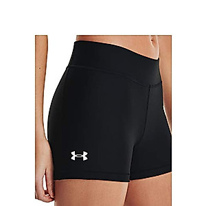 Under Armour Women's HeatGear Armour Mid Rise Shorty , Black (001)/White, Small