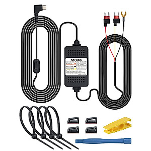 Dash Cam Hardwire kit, Type-C Port Hard Wire Kit Fuse for Dash Cam, 12V-24V to 5V Car Camera Charger Power Cord, Hard Wire Car Charger Cable for Dashcam w/ Battery Drain Protection (Type-C Version)