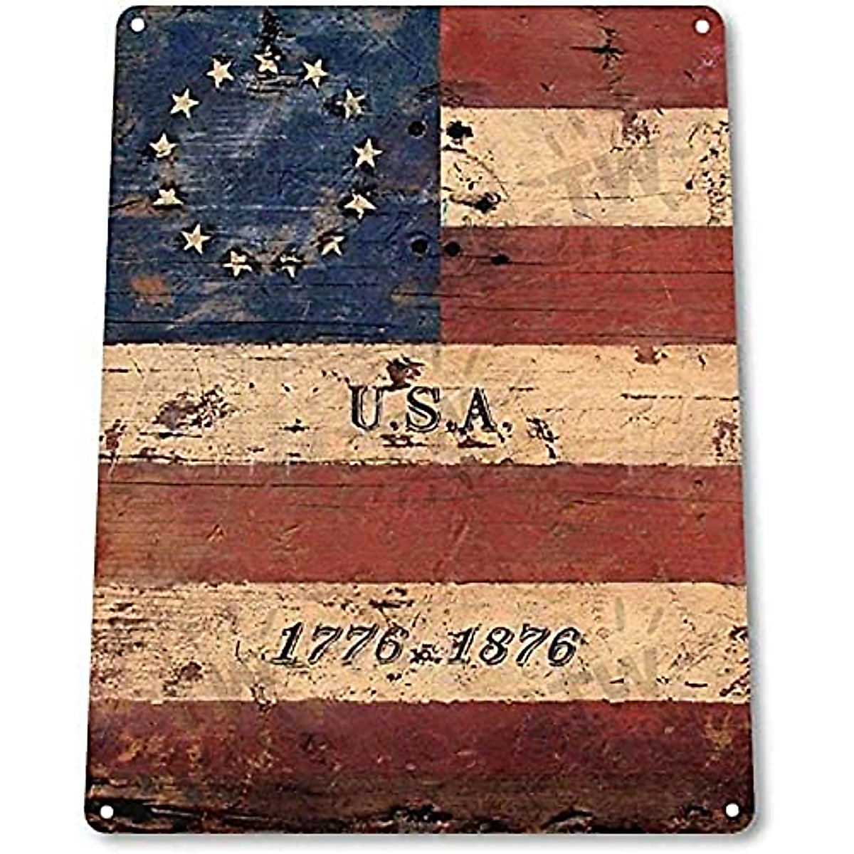 Not Applicable TIN Sign American Flag 1776" Flag Metal Decor Patriotic Wall Art Shop A053 Tin Sign 8x12inch