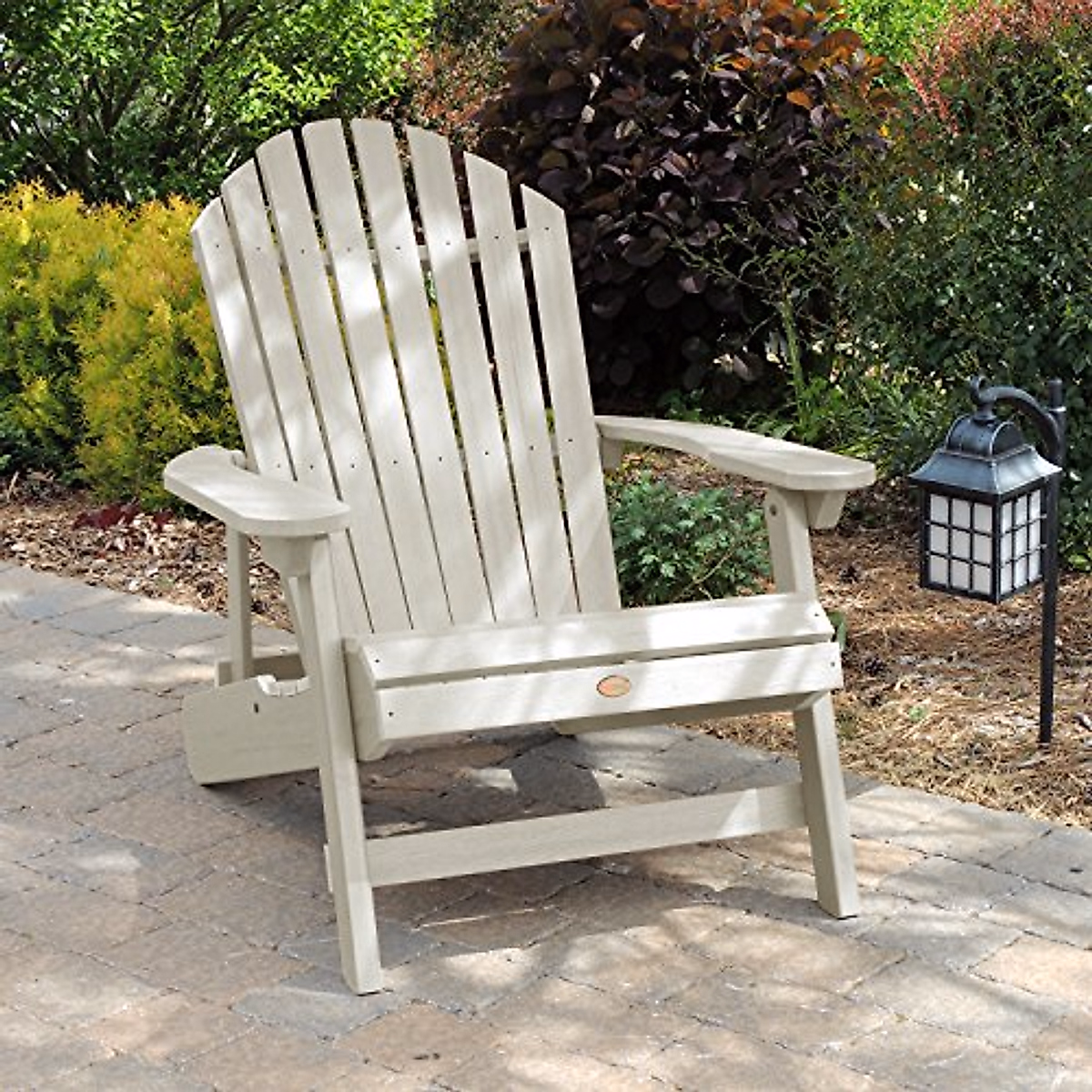 Highwood Hamilton Folding and Reclining Adirondack Chair, King Size, Whitewash