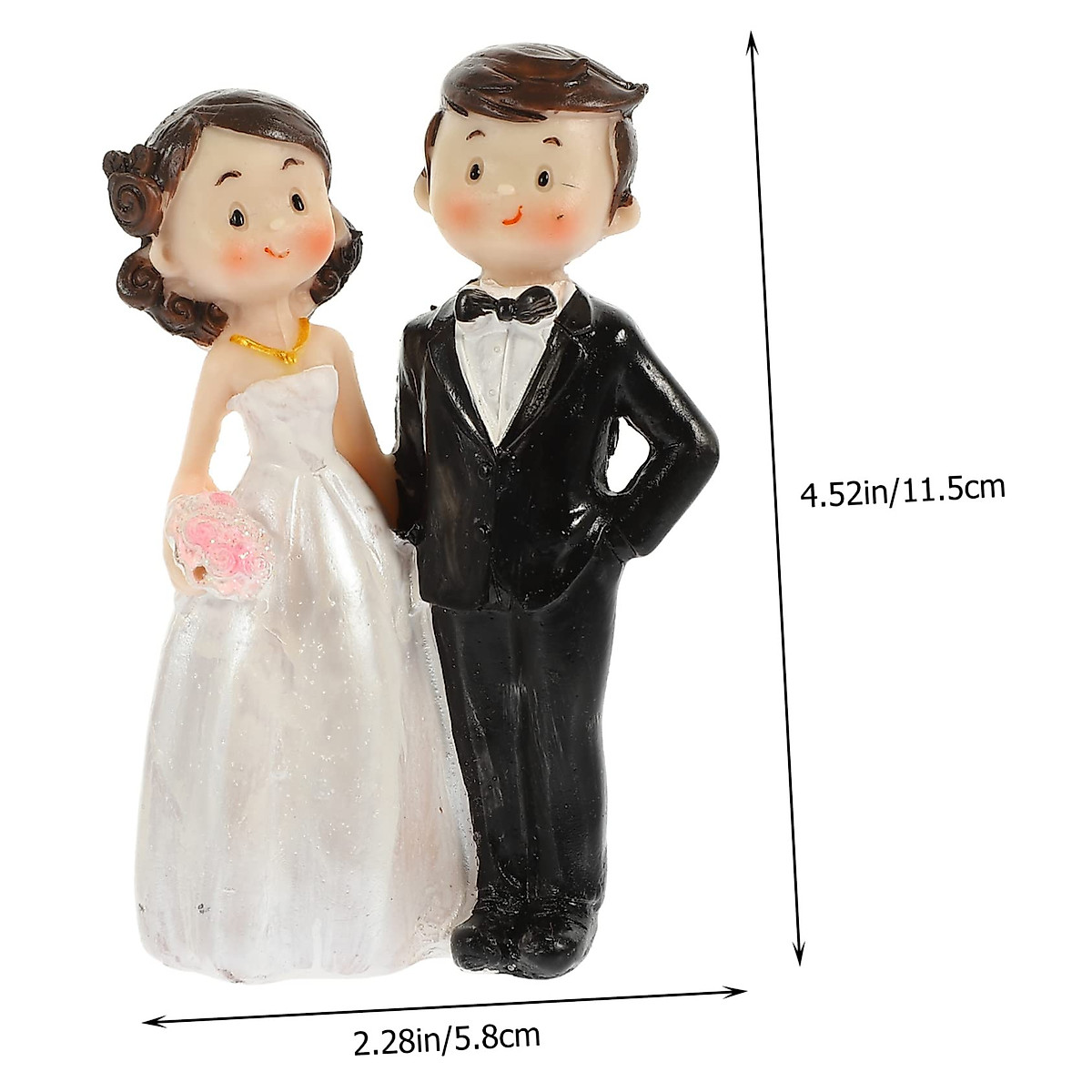 Toyvian Wedding Doll Ornaments Couple Sculpture Lovely Cake Decor Wedding Cake Decorations Rustic Cakes Toppers Delicate Couple Figure Wedding Cake Figurine Groom Desktop China Bride Resin