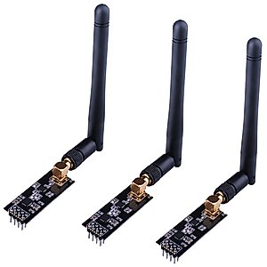Longruner 3pcs Wireless Transceiver Module 2.4G 1100m NRF24L01+PA+LNA in Antistatic Foam for ArduinoIDE Compatible with Antenna LKY67