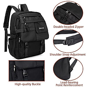 Lizbin Travel Laptop Backpack, Water Resistant Business Laptop Backpack, Computer Bag, Business Backpack, Casual Daypack, Laptop Backpacks For Men Women, Fits 15.6 Inch Notebook (Black)