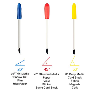 CB09 CB09U Blade Holder Base compatible with Graphtec ， with 30 Pcs Cutting Blades (30/45/60 Degree) Holder Base for Silhouette Cameo 1 2 3/Portrait/Curio/Graphtec 6000/CE 5000-60 Plotter