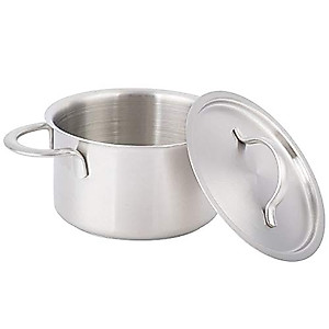 G.E.T. 4-80999 Stainless Steel Stainless Steel Mini Stock Pot with Lid Stainless Steel Specialty Servingware Collection