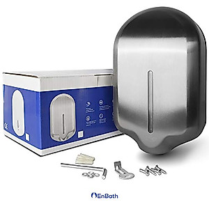 Automatic Commercial Soap Dispenser Wall Mount – Large 40oz (1200ml) Touchless Wall Mounted Dispensers for Business & Home Bathroom, Stainless Steel Design for Liquid Soap & Hand Sanitizer by EnBath