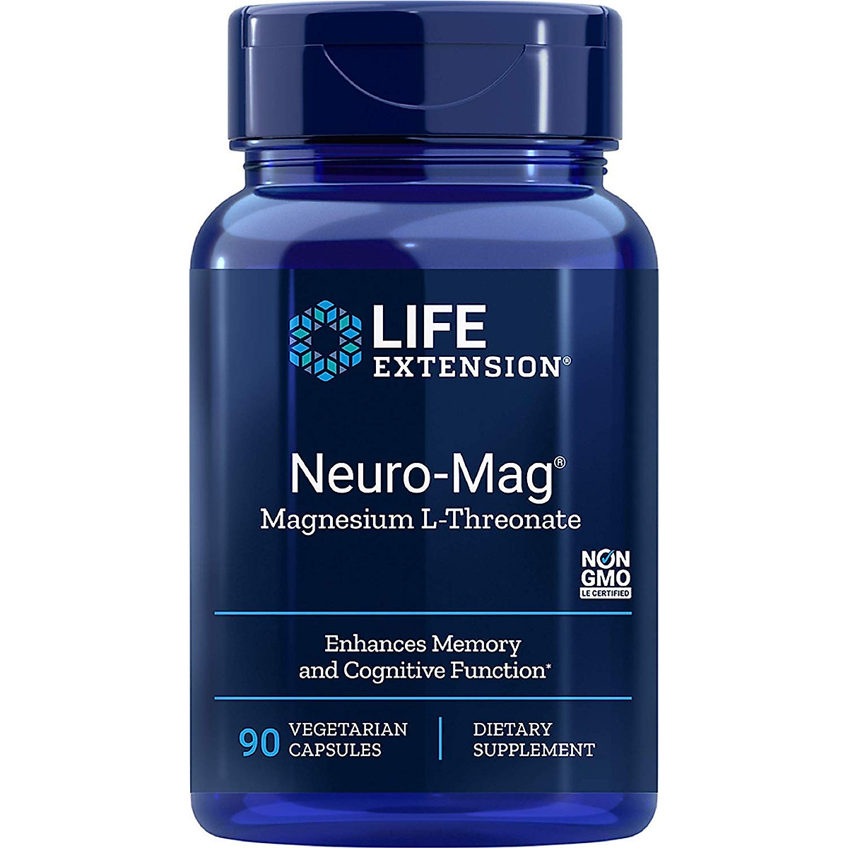 Life Extension Neuro-mag Magnesium L-threonate Dietary Supplements, 90 Count (Pack of 2) Capsules