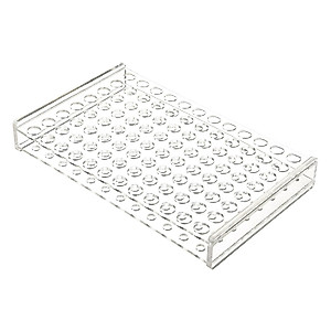 Aicosineg 96Holes Centrifuge Tube Holder 0.43in Acrylic Test Tube Rack Holder Plastic Tube Rack Rectangular Plastic Stand Bracket Rack Test Tube Rack for Labortory Holder Party Favors Decoration Clear