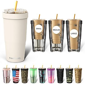 Frost Buddy Togo Buddy - 30 oz Stainless Steel Vacuum Insulated Tumbler - Thermal Mug for Hot and Cold Drinks - Dunkin Cup (Cream)