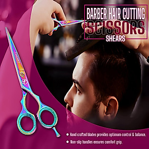 Tycon Hair Cutting Scissors Professional 6" – Japanese Stainless Steel, 2.7" Razor Edge Blade Barber Scissors – Ergonomic design - Precision Hair Scissors for Smooth Cutting - Salon & Personal Use