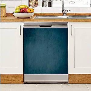 Dishwasher Magnet Cover Grungy Blue Texture Distressed Style Magnetic Refrigerator Stickers Decorative Appliance Cover Fridge Panels Metal Door Garage 23x26in