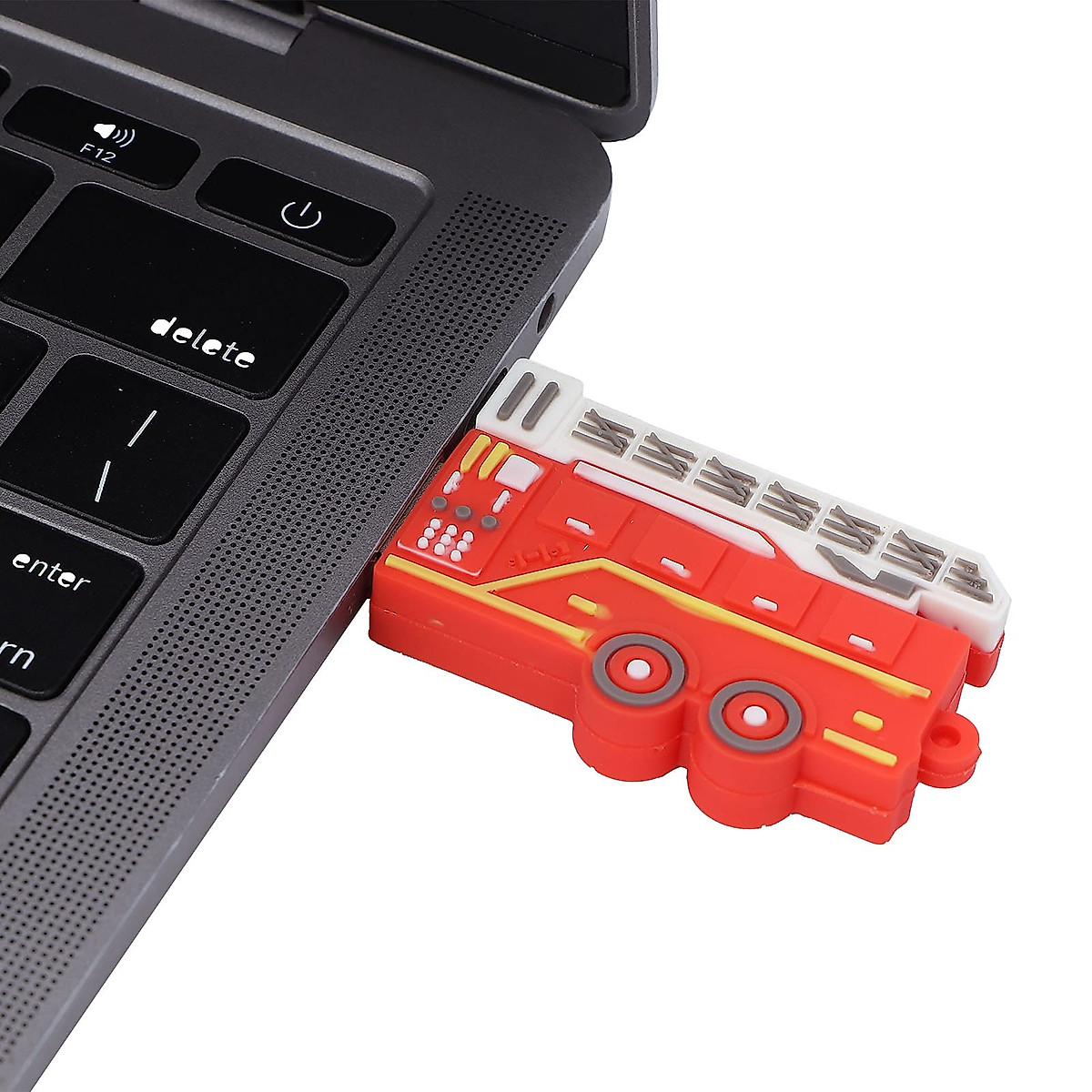 Kafuty-1 Cute USB Flash Drive, Novelty Cartoon Fire Truck Thumb Drive, Pendrive Memory Thumb Stick, Gifts for School Students Kids Children Teacher Collegue Employees(16GB)